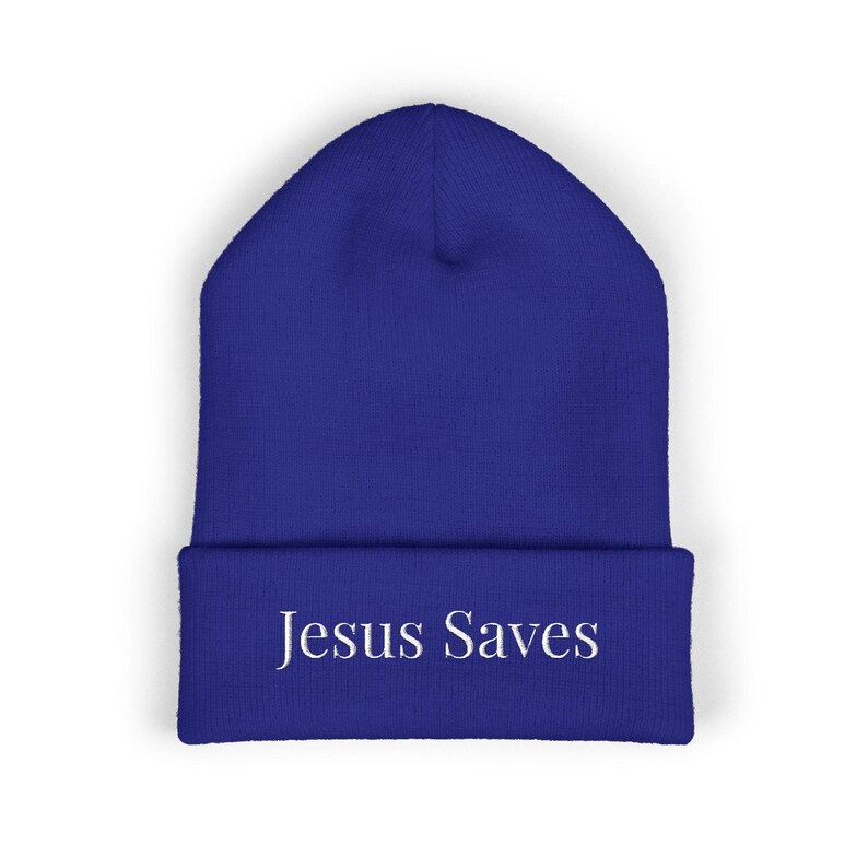 Jesus Saves Cuffed Beanie (embroidery) - Etsy
