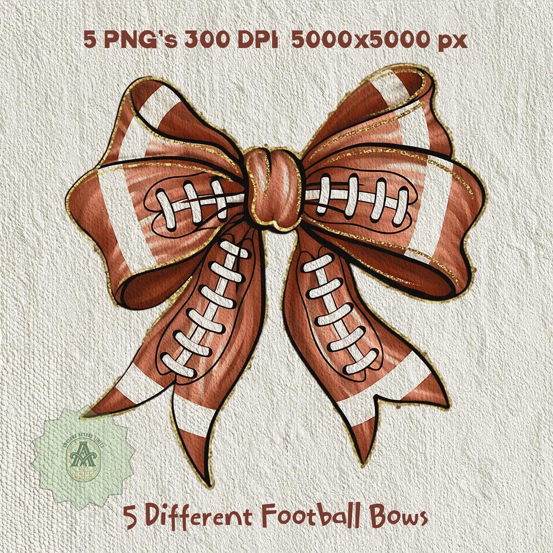 Football Bow Clipart Bundle: Game Day PNG Designs (digital Download) - Etsy