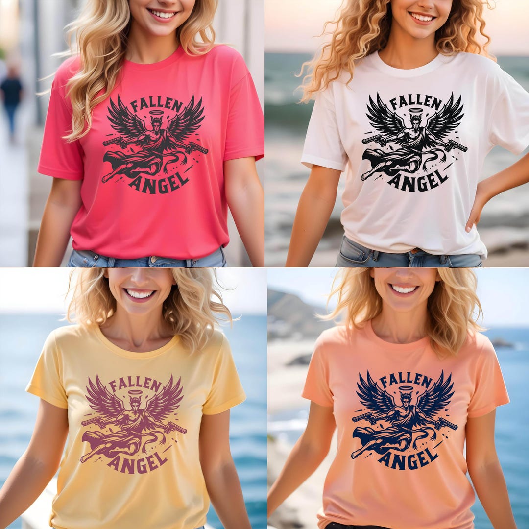 Fallen Angel T-shirt,gothic Apparel Png Svg,dark Angel Tee, Rebellious ...