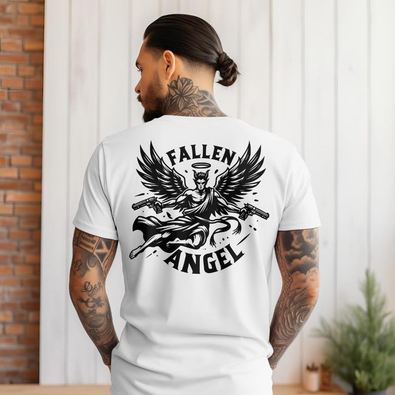 Fallen Angel T-shirt,gothic Apparel Png Svg,dark Angel Tee, Rebellious ...