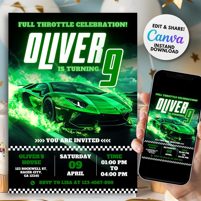 Ferrari Invitation - Etsy