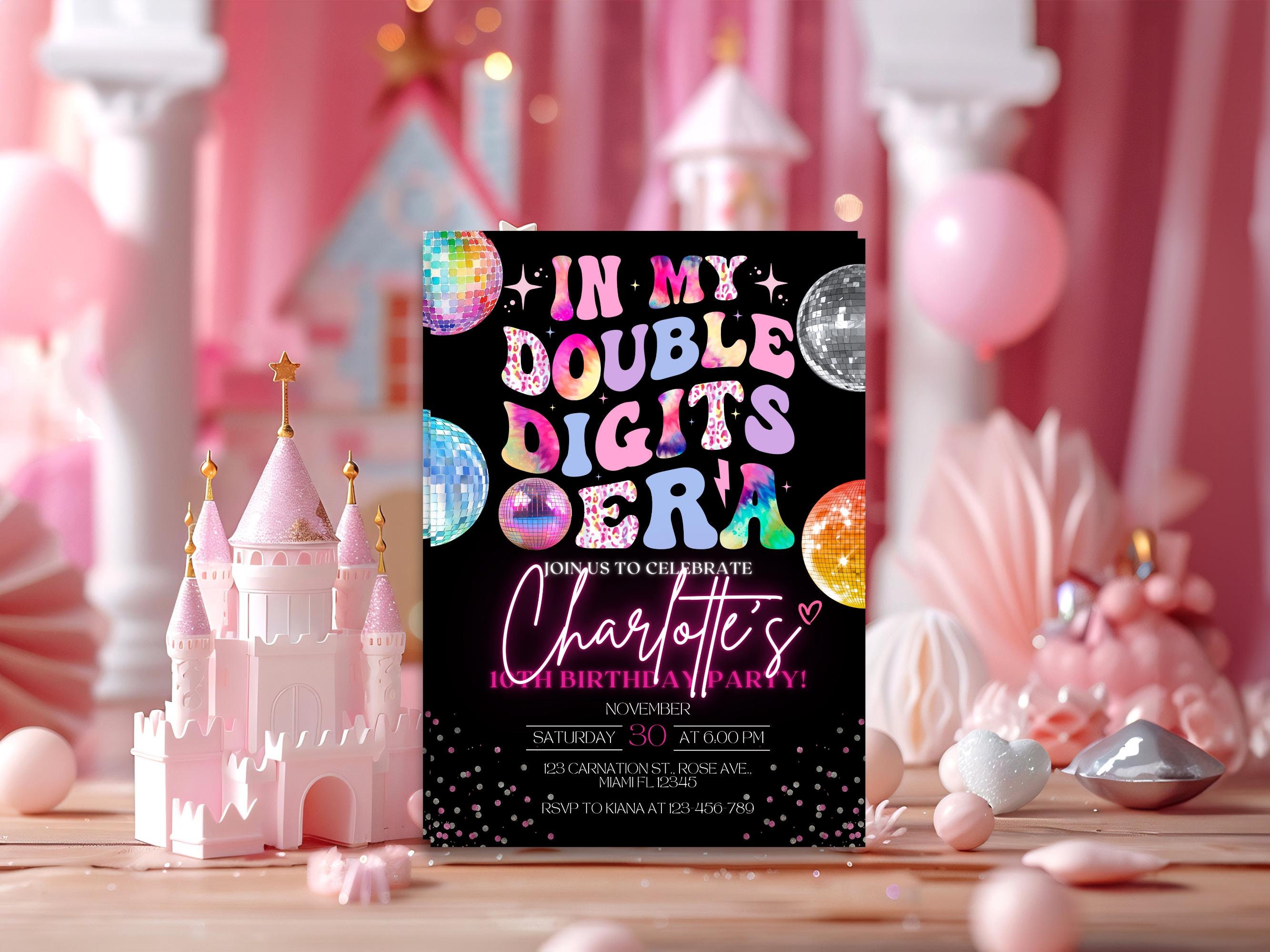 Editable in My Double Digits Era Invitation, Double Digits Era ...