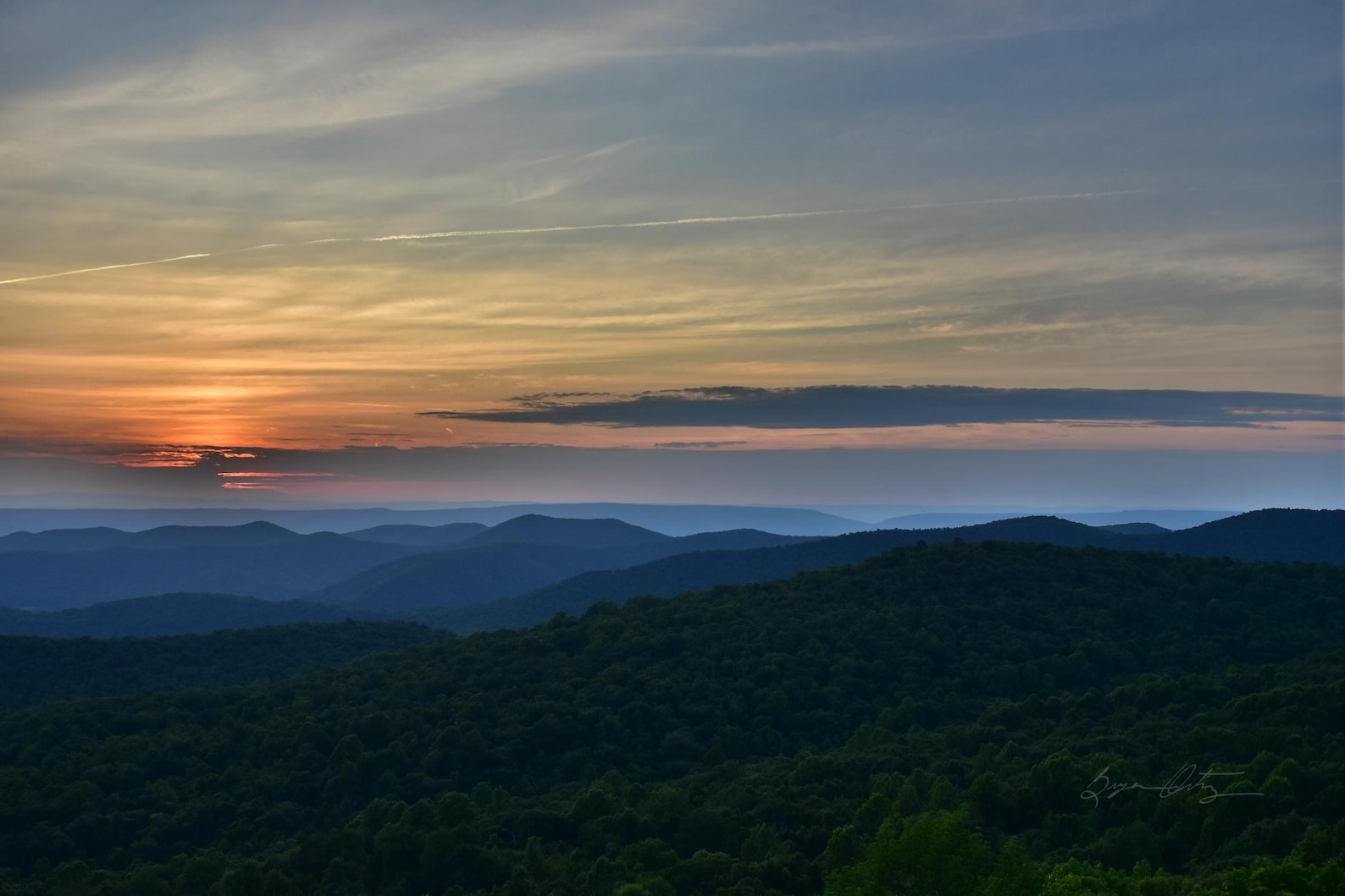 Blue Ridge Mountains virginia Smooth Sunset color - Etsy