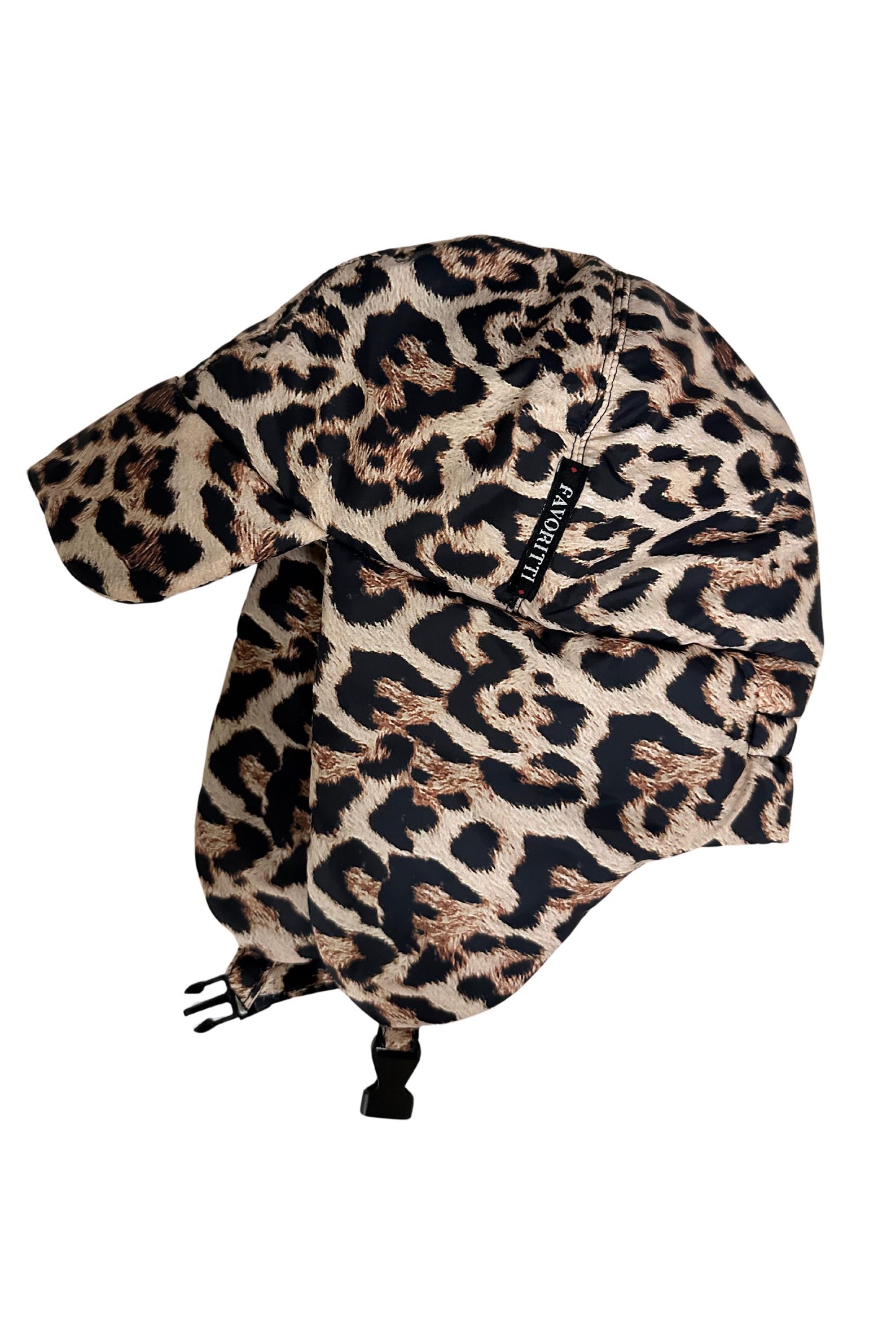 Leopard Puffer Hat Quilted Aviator Helmet Cap Pillow Bonnet Warm Winter ...
