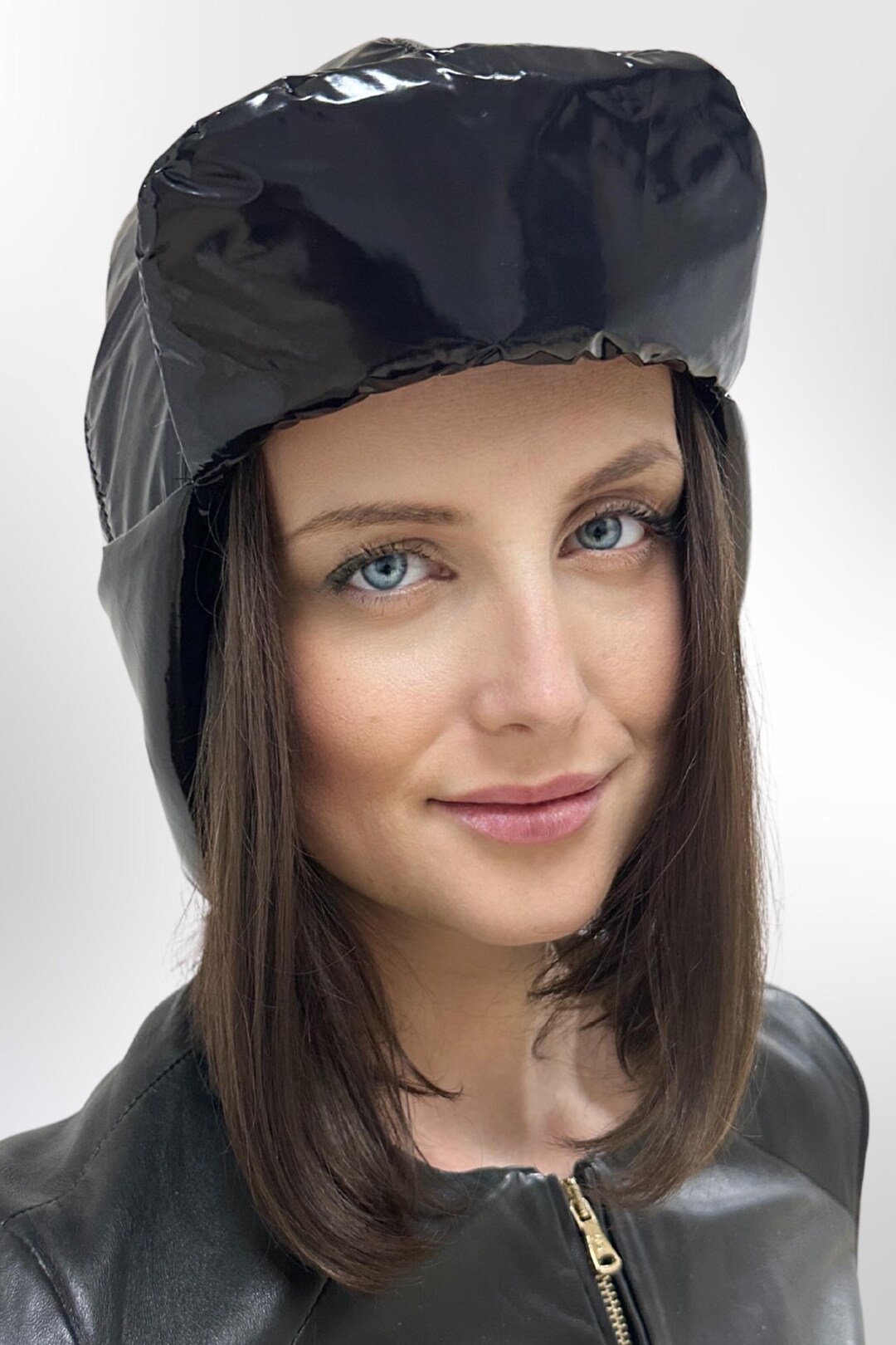 Black Winter Warm Puffer Hat Quilted Aviator Helmet Cap Bonnet - Etsy