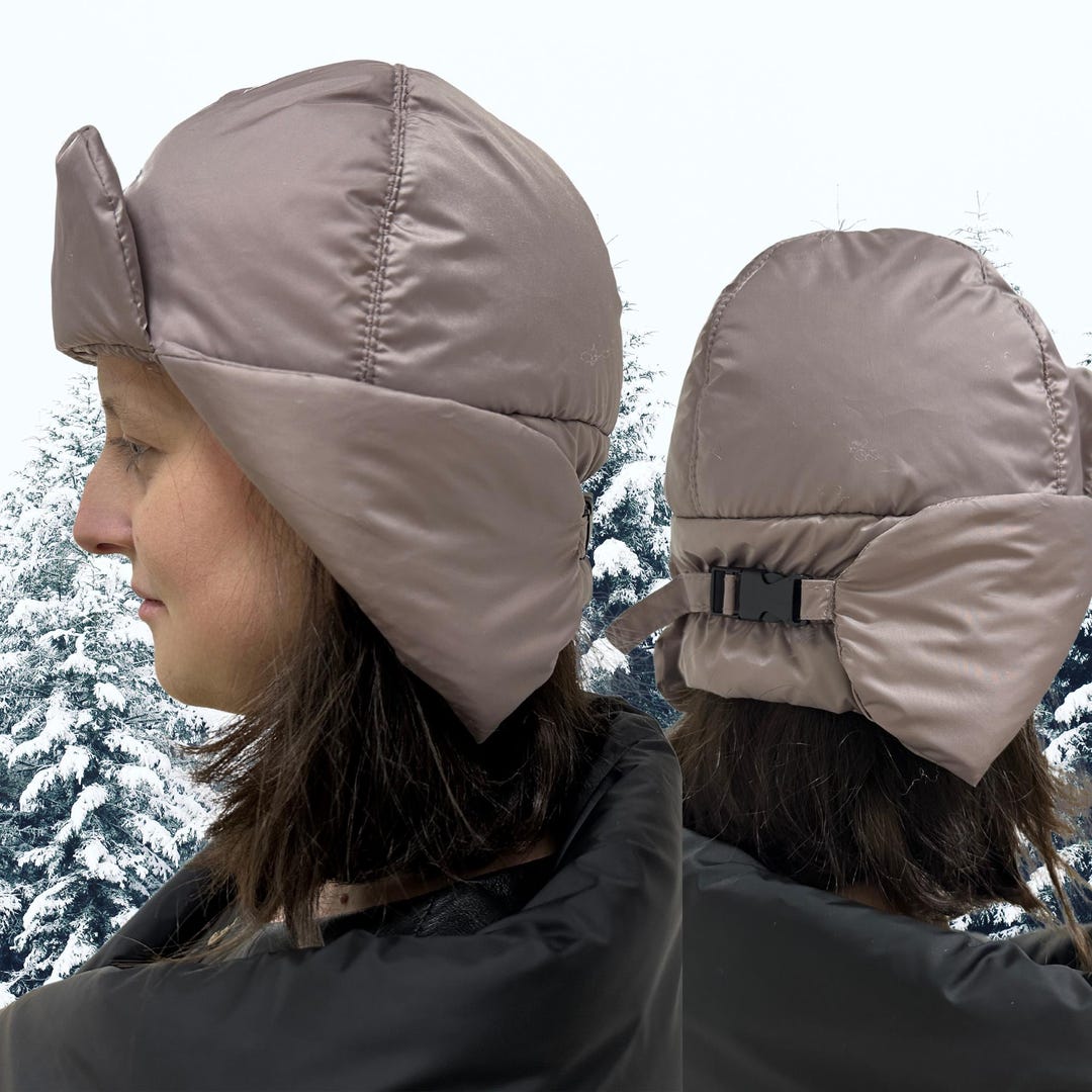 Winter Hat Puffer Quilted Aviator Helmet Cap Bonnet Warm Gift Idea - Etsy