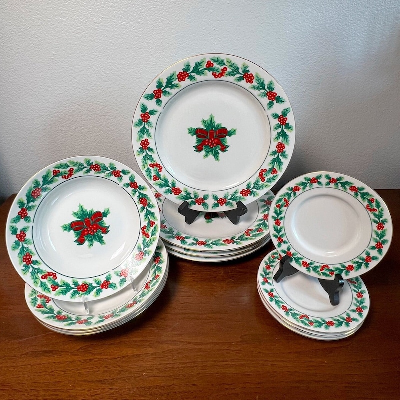 Ceramic Christmas Dinner Dishes - Etsy