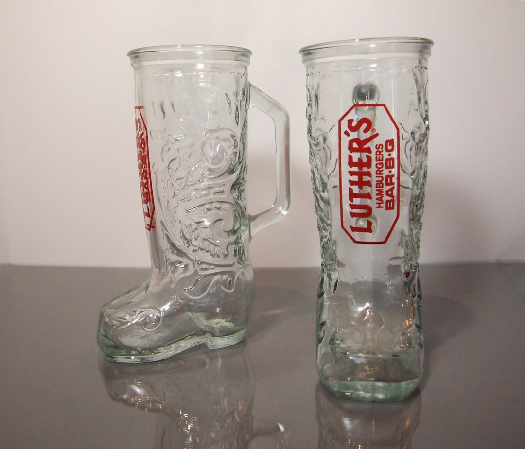 Vintage Glass Boot Mug Retro Americana Souvenir Luther's Hamburgers ...