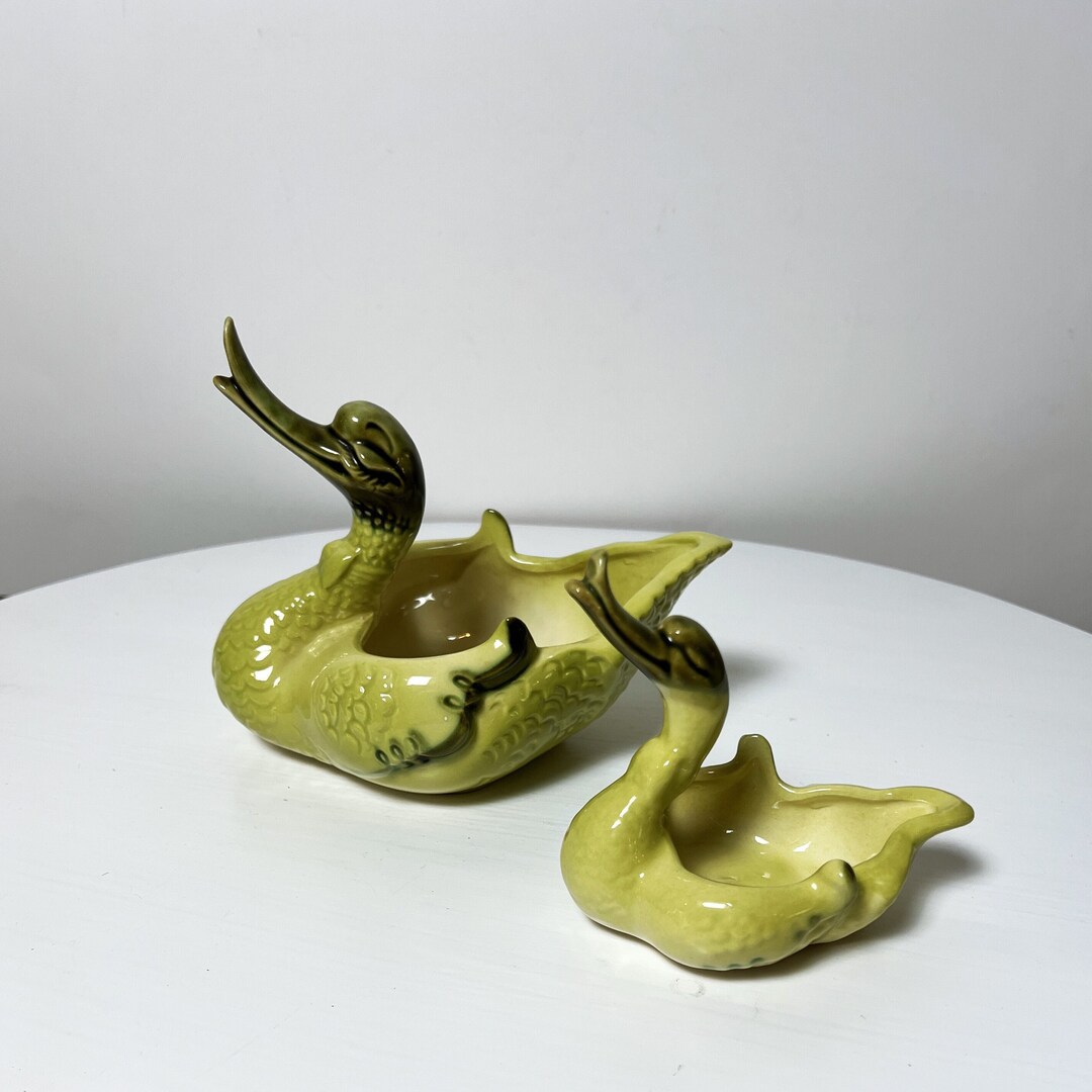 Vintage Hull Pottery Swan Planter Bowls | Mid Century Ceramics ...