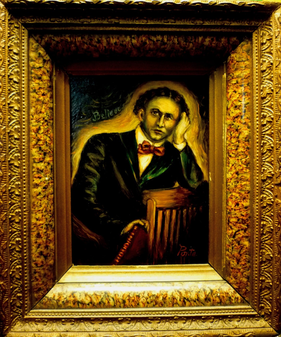 The Great Houdini believe Oil Painting Portrait of Harry Houdini ...