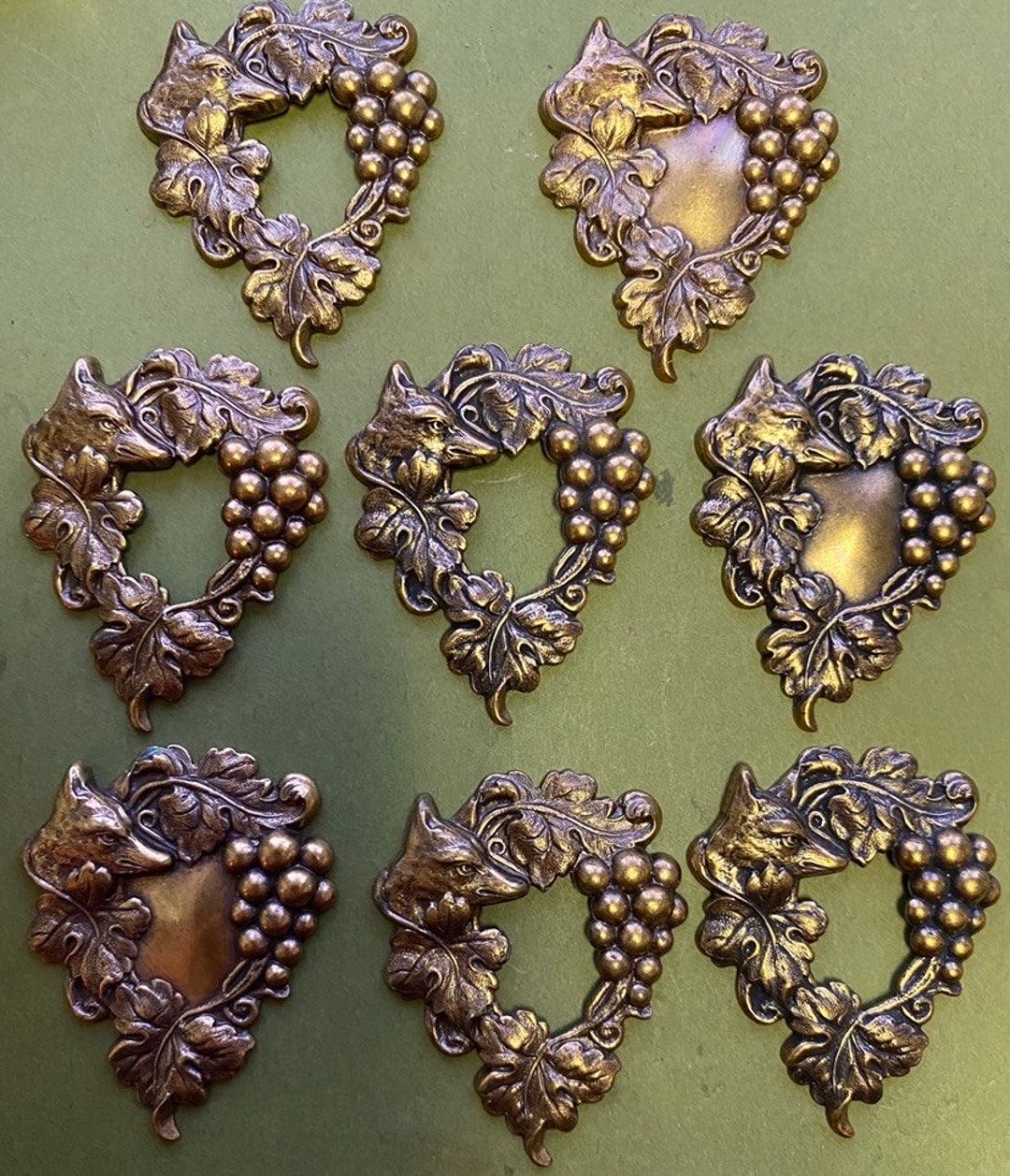 8 Fox and Grapes Aesops Fables Brass Stampings - Etsy