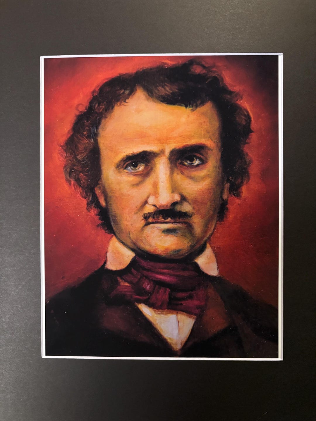 Poe on Fire - Print of Edgar Allan Poe by Ponte - Etsy