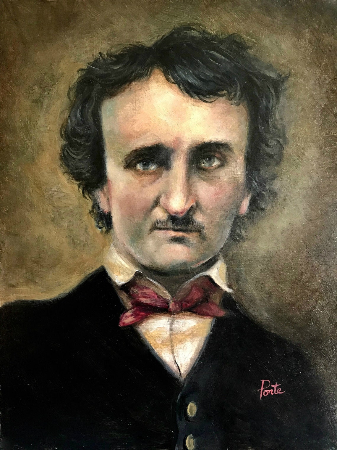 Print of Edgar Allan Poe Portrait Beloved Muse - Etsy
