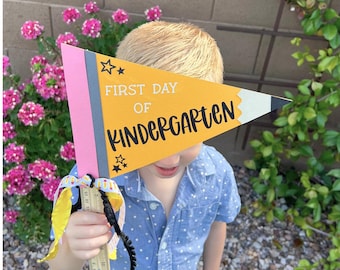 Personalized Back to School Sign - First Day of School Pennant Flag - Etsy