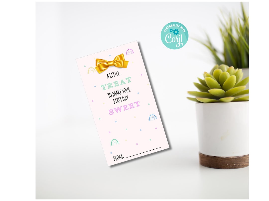 Boho Rainbow First Day of School Tag - Back to School Treat Tag ...