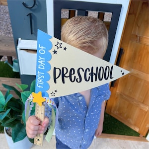 Personalized Back to School Sign - First Day of School Pennant Flag - Etsy