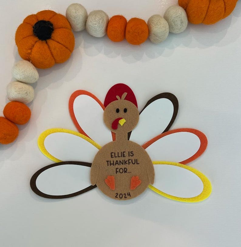 Thankful Turkey Activity for Kids Thanksgiving Table Decor Gratitude ...