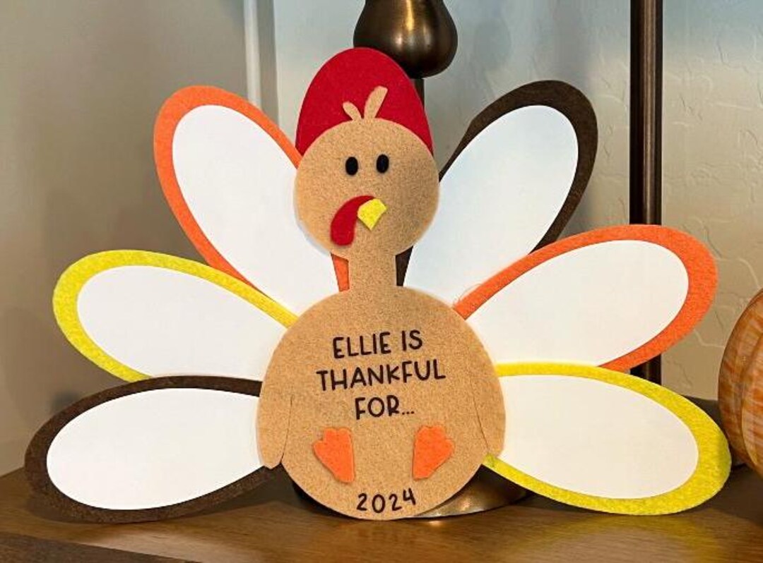 Thankful Turkey Activity for Kids Thanksgiving Table Decor Gratitude ...