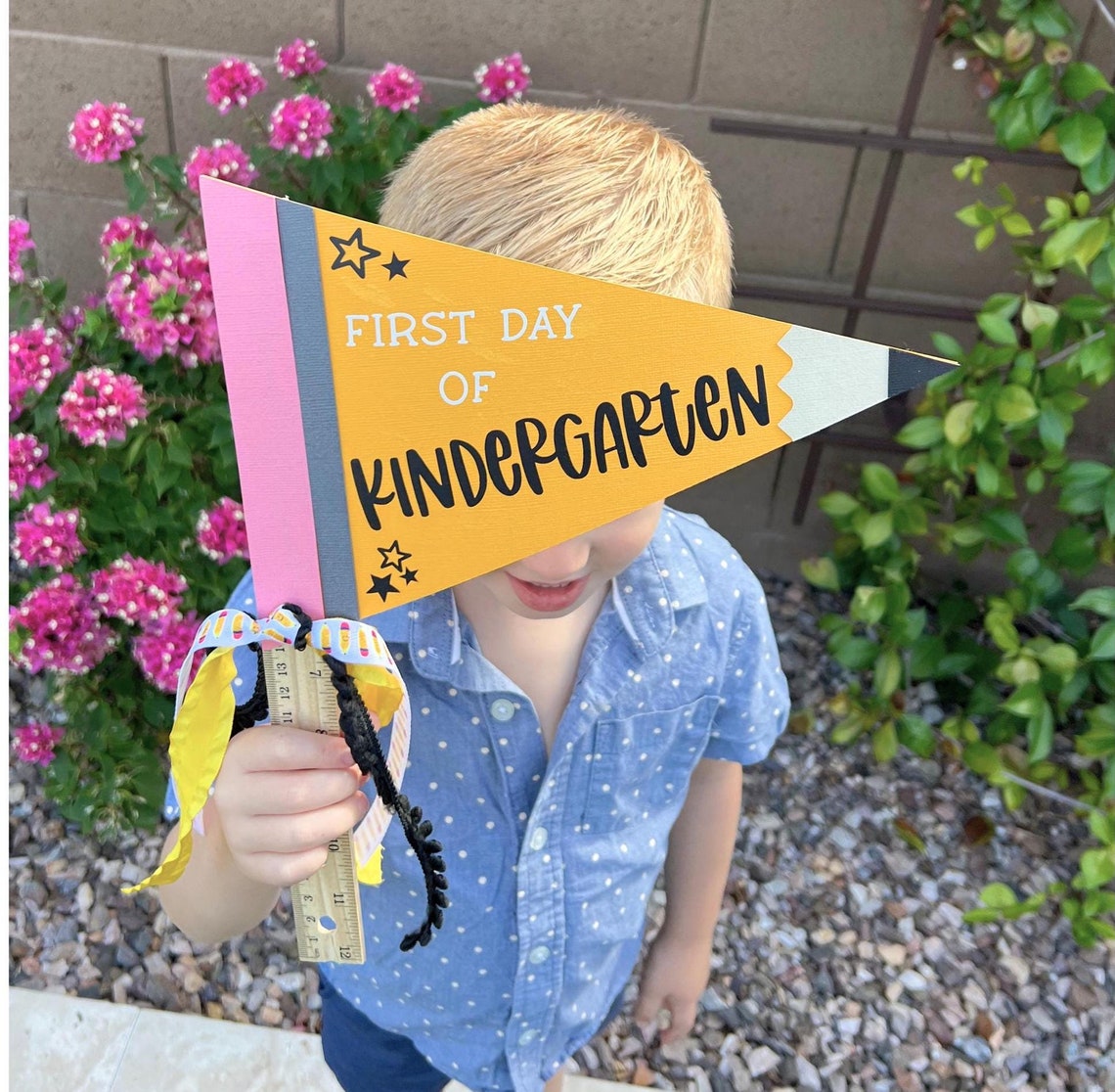 Personalized Back to School Sign - First Day of School Pencil Pennant ...