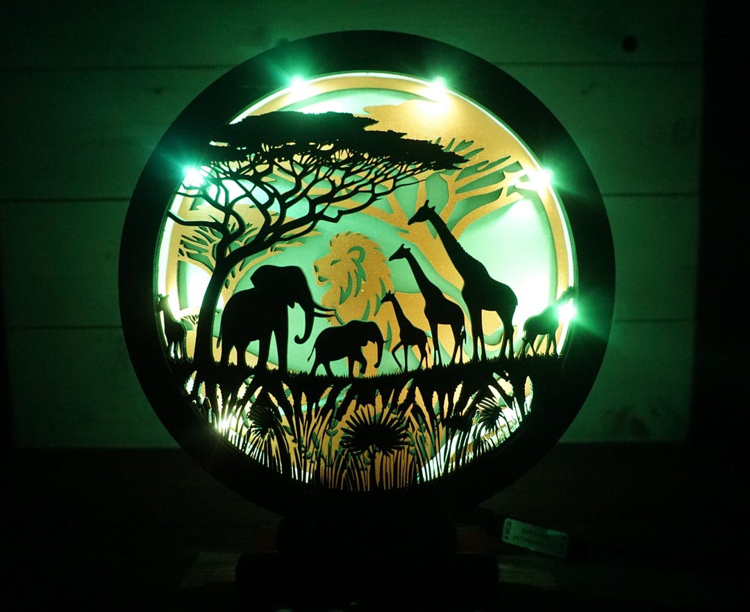 Safari Wilderness Night Lamp - Etsy