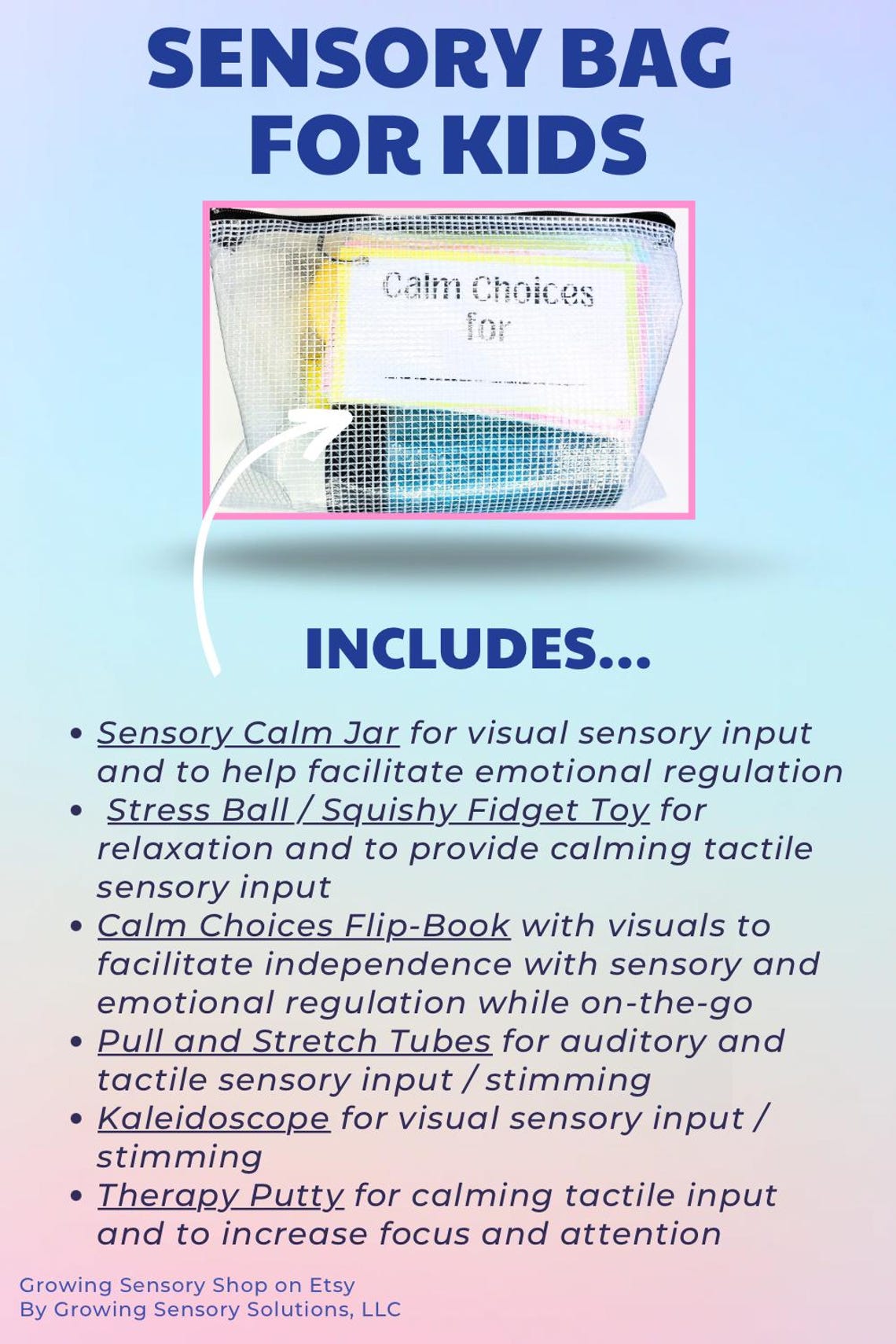 Sensory Bag, Autism Bag, Sensory Kit, Sensory Toys for Traveling ...