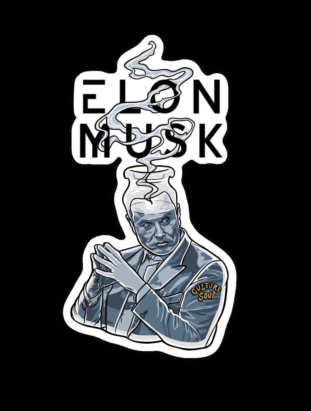 Elon Musk Pop Culture Bumper Sticker Decal Funny Pun Gifts for Everyone ...