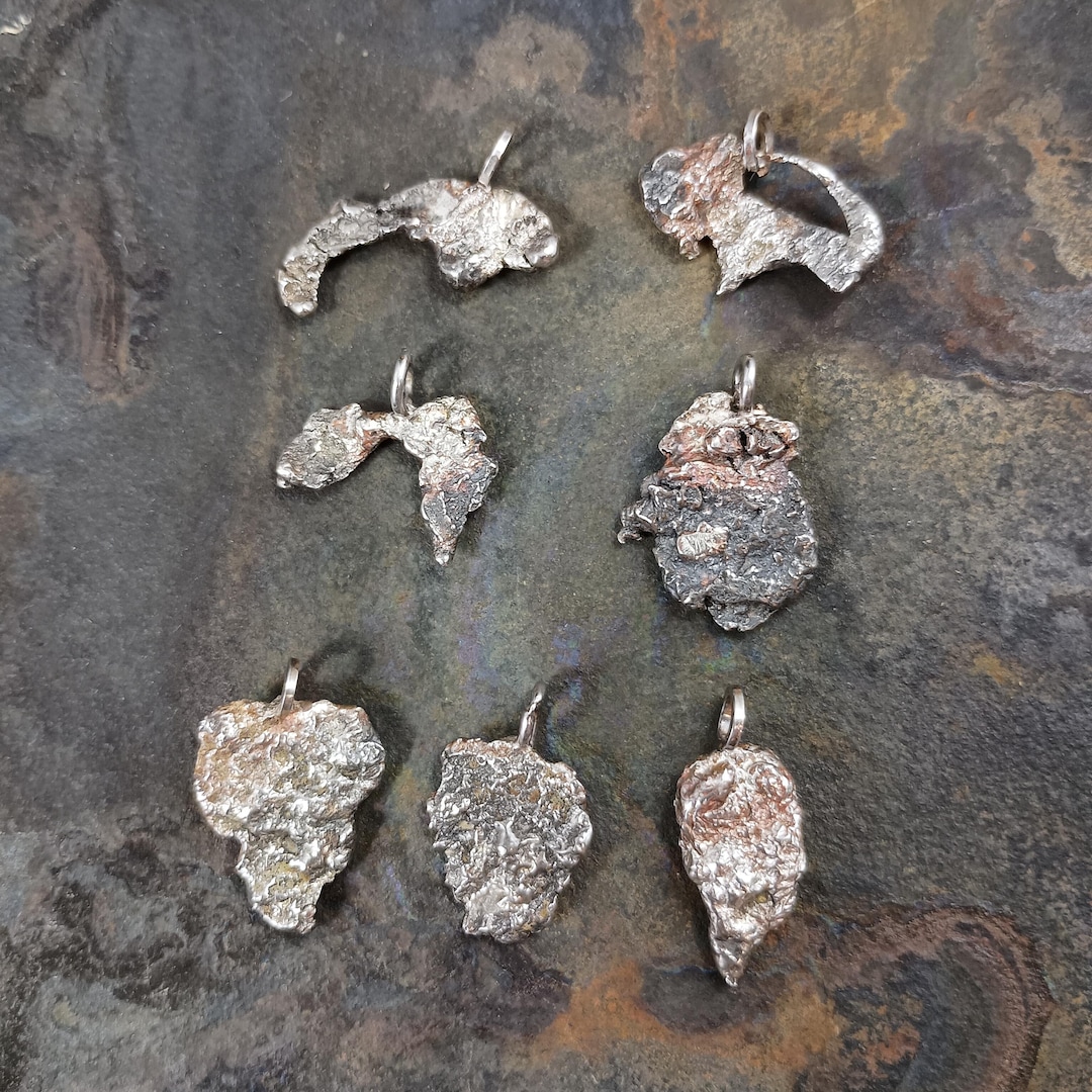 Mini Silver Nugget Pendants - Upcycled Sterling Silver - Etsy