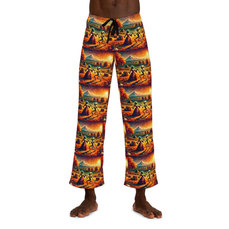 Men's Pajama Pants, Alien Theme, Halloween Thanksgiving Goblins ...