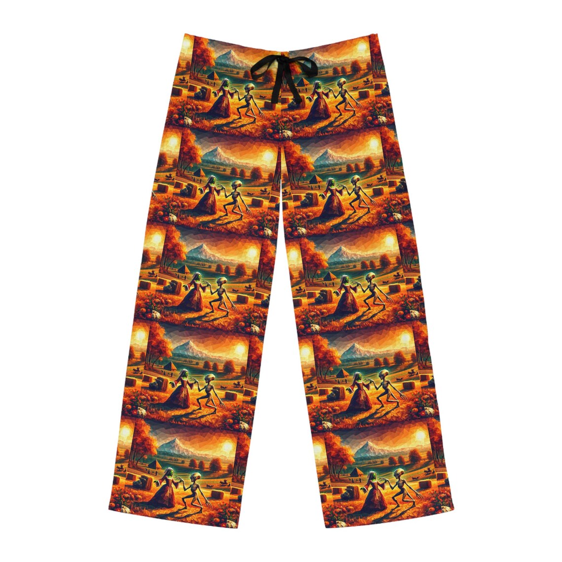 Men's Pajama Pants, Alien Theme, Halloween Thanksgiving Goblins ...