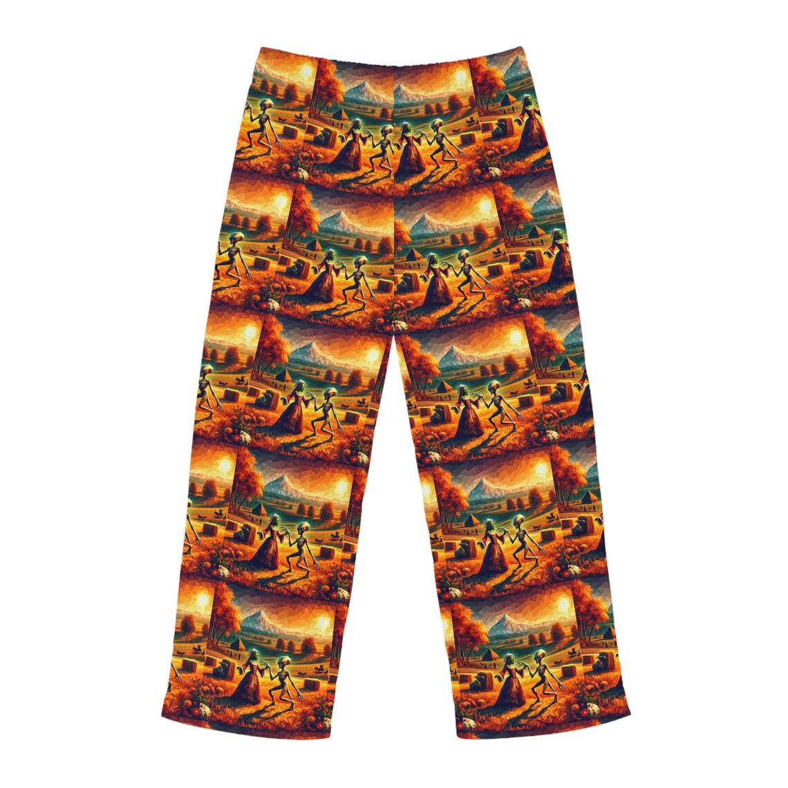 Men's Pajama Pants, Alien Theme, Halloween Thanksgiving Goblins ...