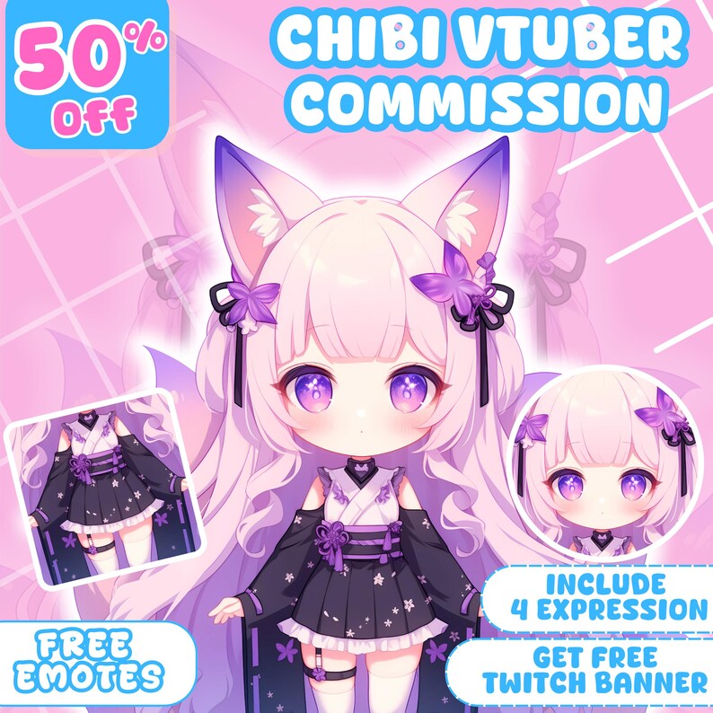 Custom Chibi Vtuber Model: Anime Avatar, Live2d Rigging - Etsy