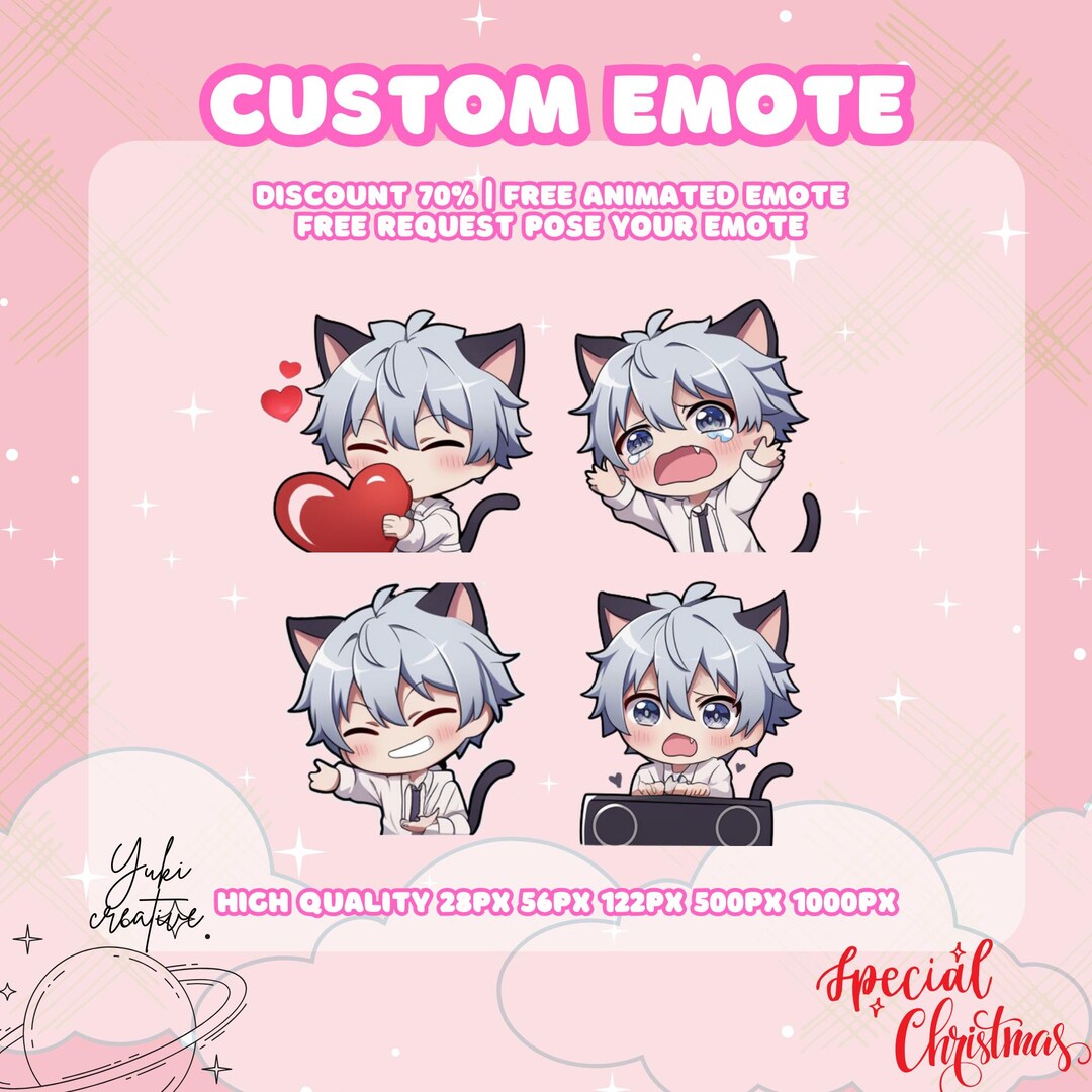Custom Twitch Emotes Animated Emote Cute Streamer Emojis Cute Anime ...