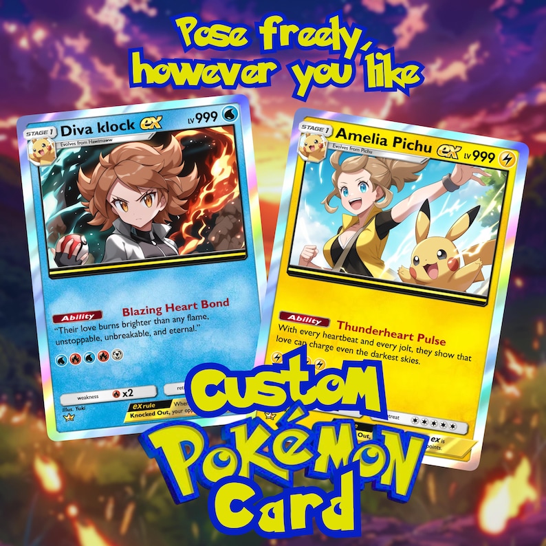 Custom Pokemon Card/personalized TCG Pokemon Gift/digital Pokemon Card ...