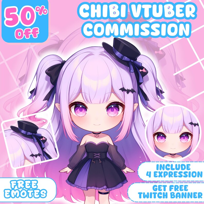 Custom Chibi Vtuber Model: Anime Avatar, Live2d Rigging - Etsy