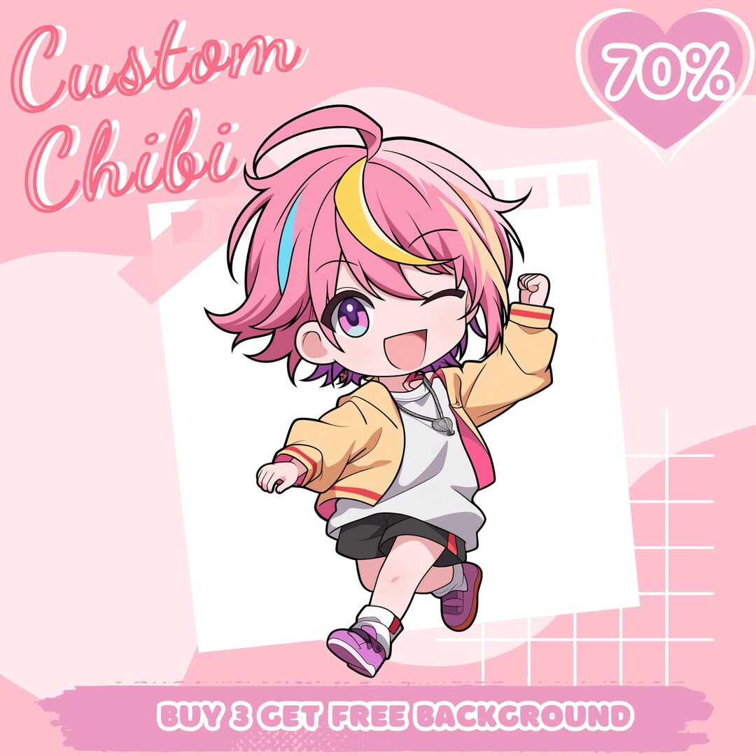 Custom Anime Potrait, Cute Chibi Character, Couple Potrait, Family ...