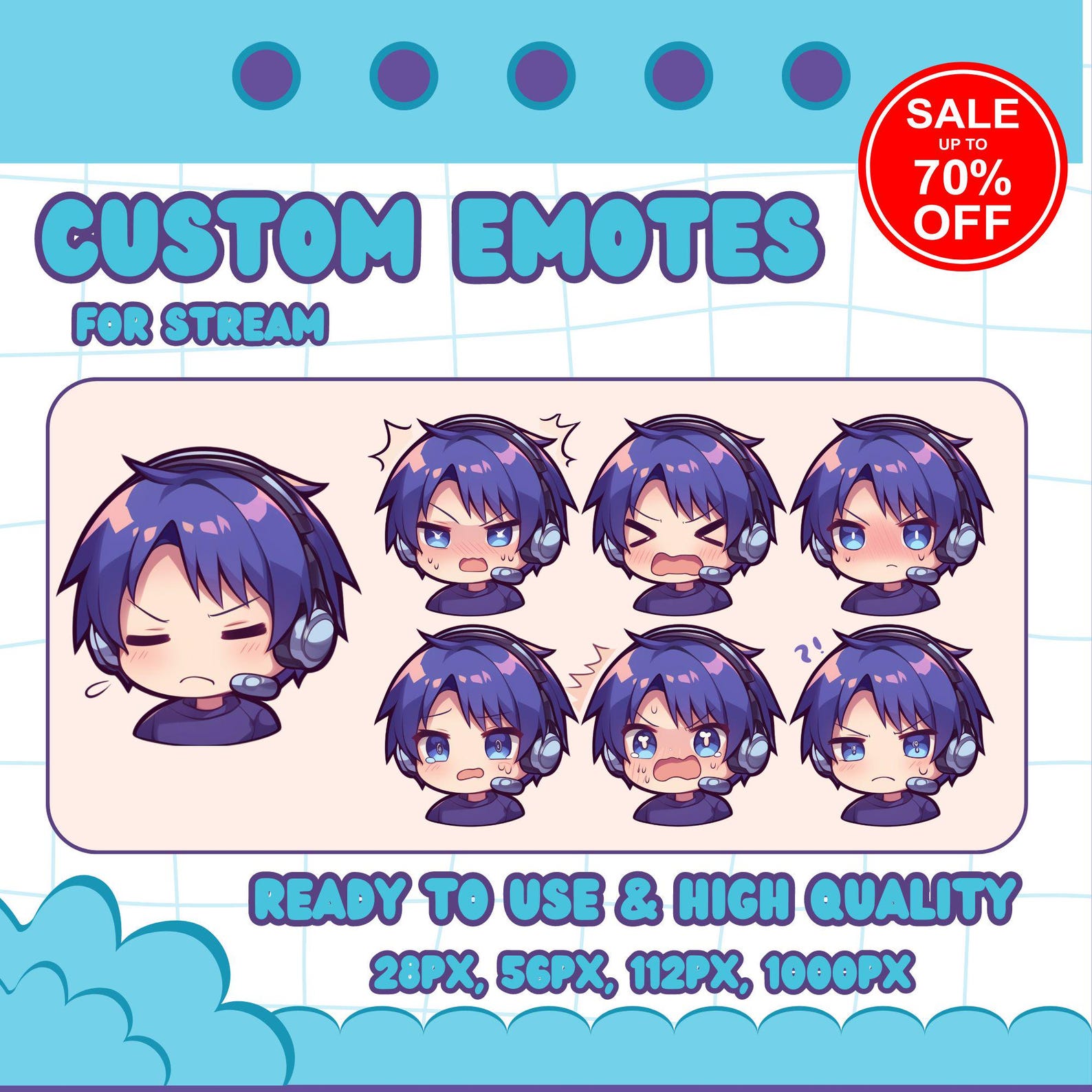 CUSTOM Twitch Emotes, Twitch Emoji, Kick Emotes, Custom Emote, Vtuber ...