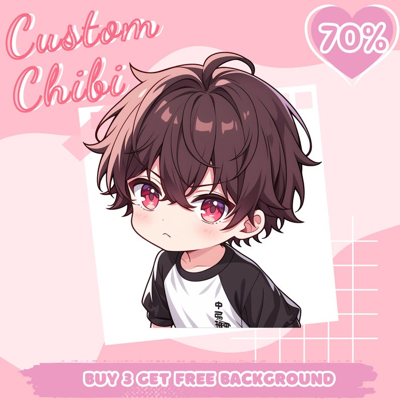 Custom Anime Potrait, Cute Chibi Character, Couple Potrait, Family ...