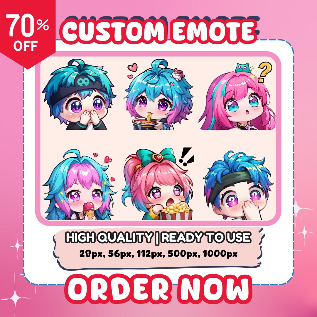 Custom Emotes Twitch, Animated Emotes, Vtuber Emotes, Kick Emotes, Sub ...