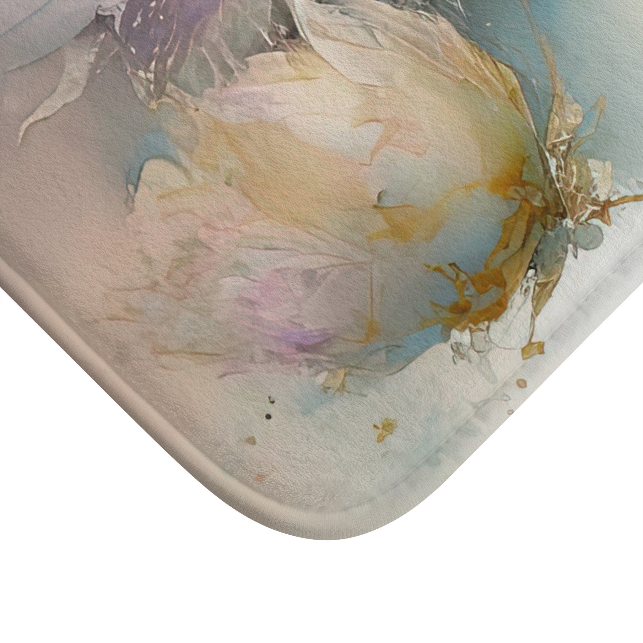 Shabby Chic Bathroom Decor, Bath Mat, Floral Boho Microfiber Rug ...