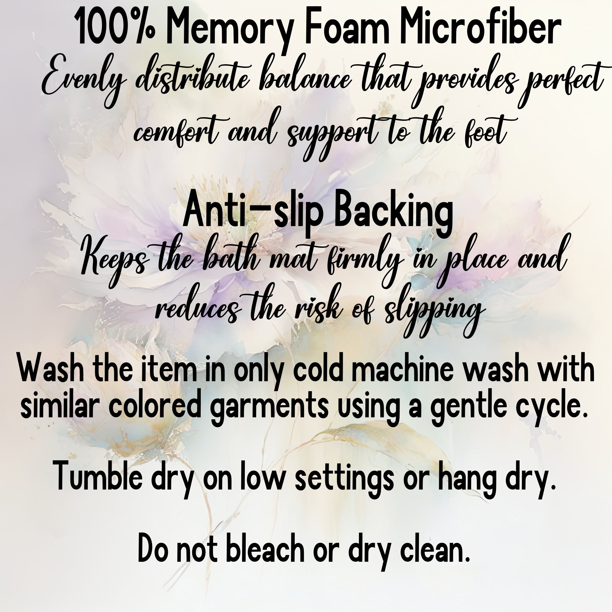 Shabby Chic Bathroom Decor, Bath Mat, Floral Boho Microfiber Rug ...