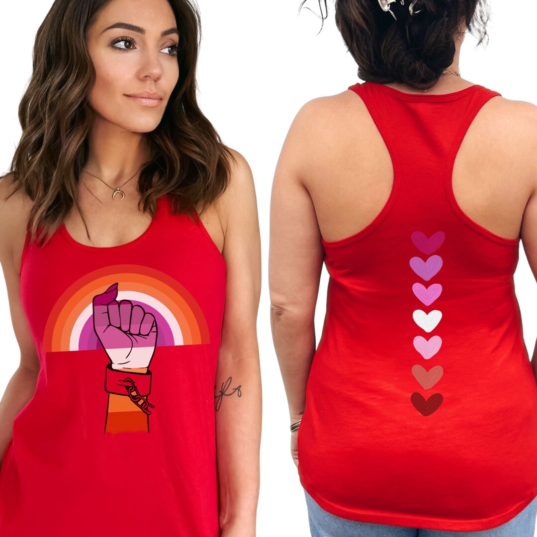 Lesbian Shirt Tank Top Lesbian Aesthetic Summer LGBTQ Outfits Tank Back ...