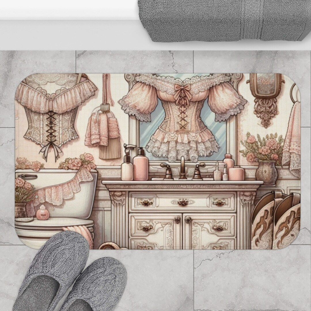 Cowgirl Coquette Bath Mat: Shabby Chic Bathroom Decor - Etsy