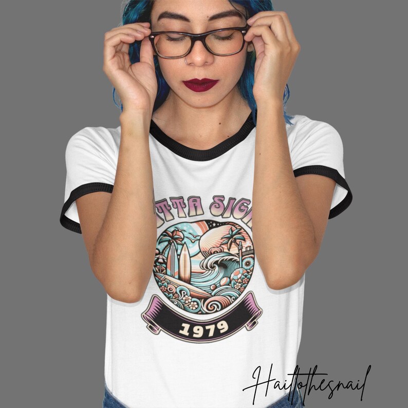Retro Ringer Tee: 70s Inspired Cotton T-shirt - Etsy