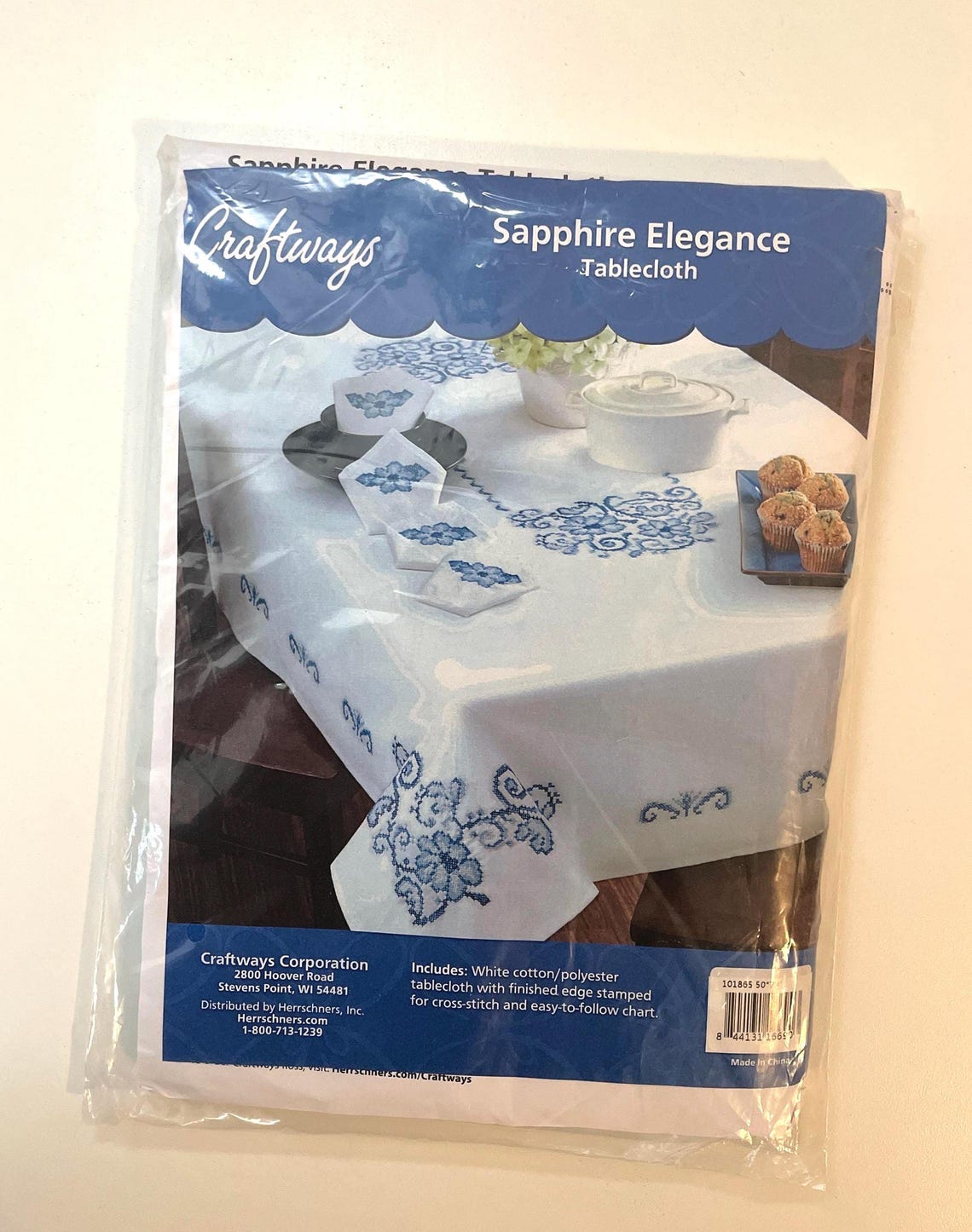 Craftways Stamped for Cross Stitch Sapphire Elegance Tablecloth 50 X 70 - Etsy
