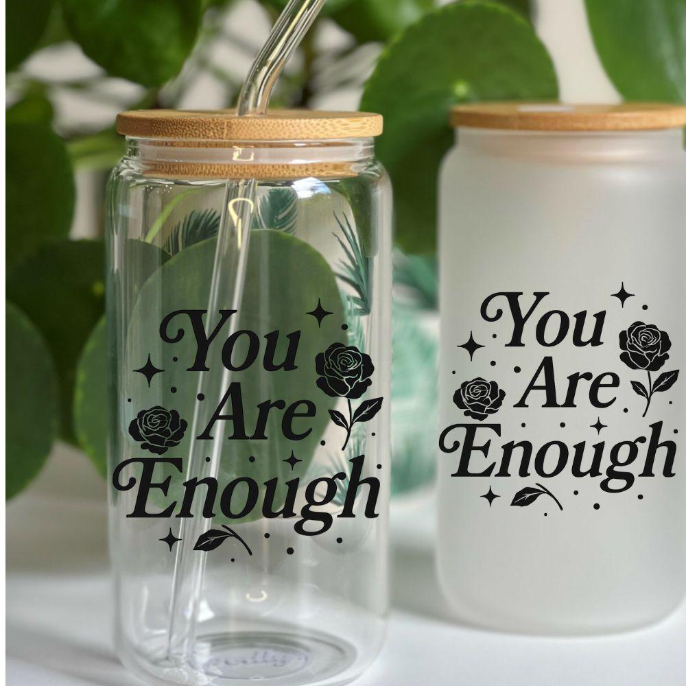 You Are Enough SVG | Self Love Quote SVG With Roses & Stars | Feminine ...