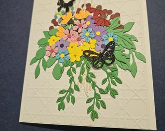 Hanging Basket Card, Hanging Basket Card of Spring Flowers, Assorted ...