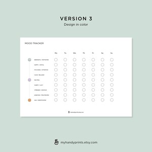 Weekly Mood Tracker, Printable Mood Journal, Emotion Tracker, Mood ...