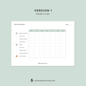 Weekly Mood Tracker, Printable Mood Journal, Emotion Tracker, Mood ...