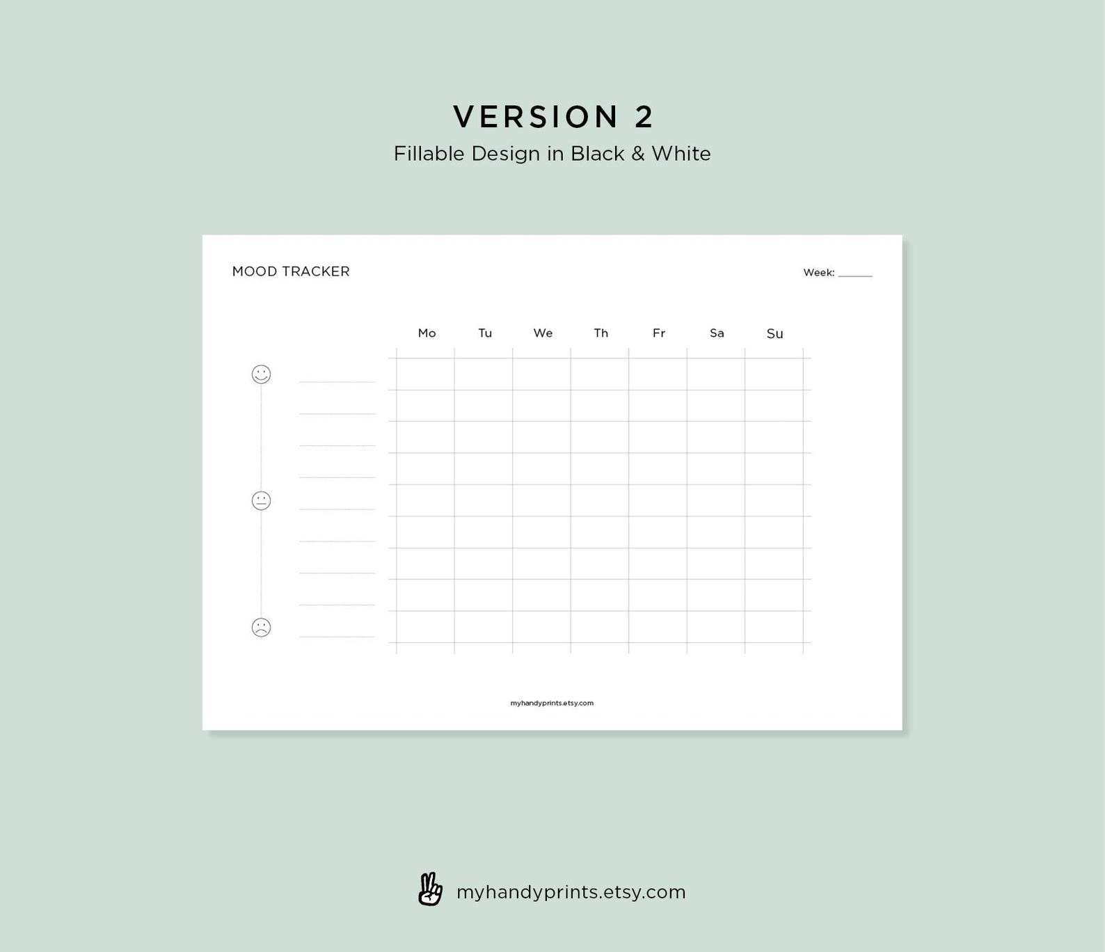 Weekly Mood Tracker, Printable Mood Journal, Emotion Tracker, Mood ...