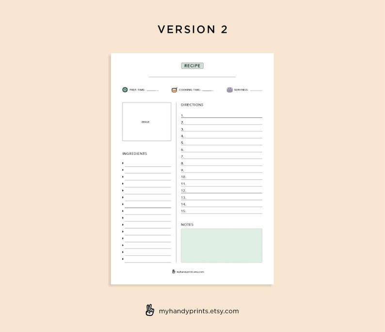 Printable Recipe Card Template for an Organized Kitchen | A4, A5 ...